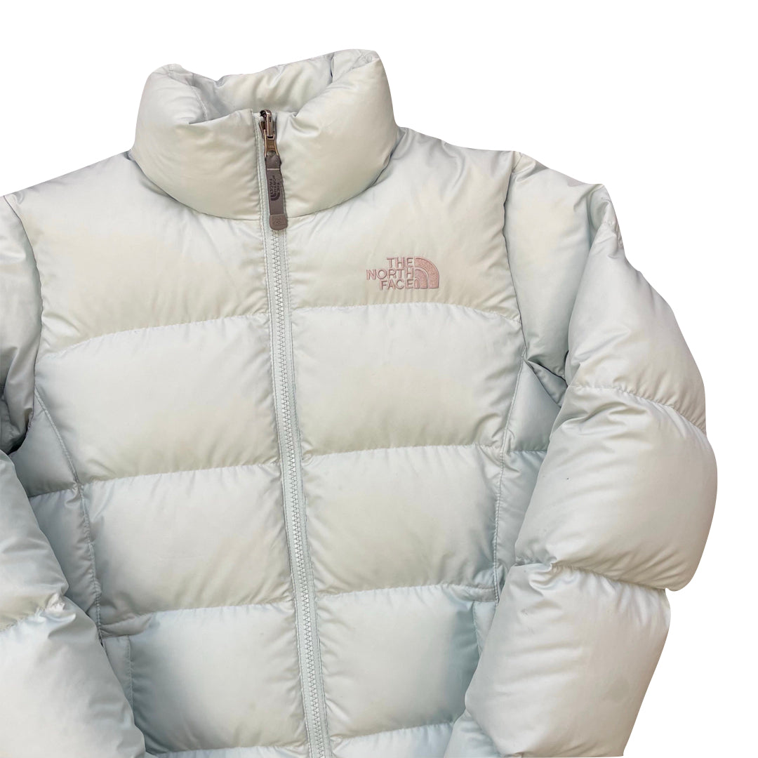 The North Face Womens Pale Mint / White Puffer Jacket | We Vintage