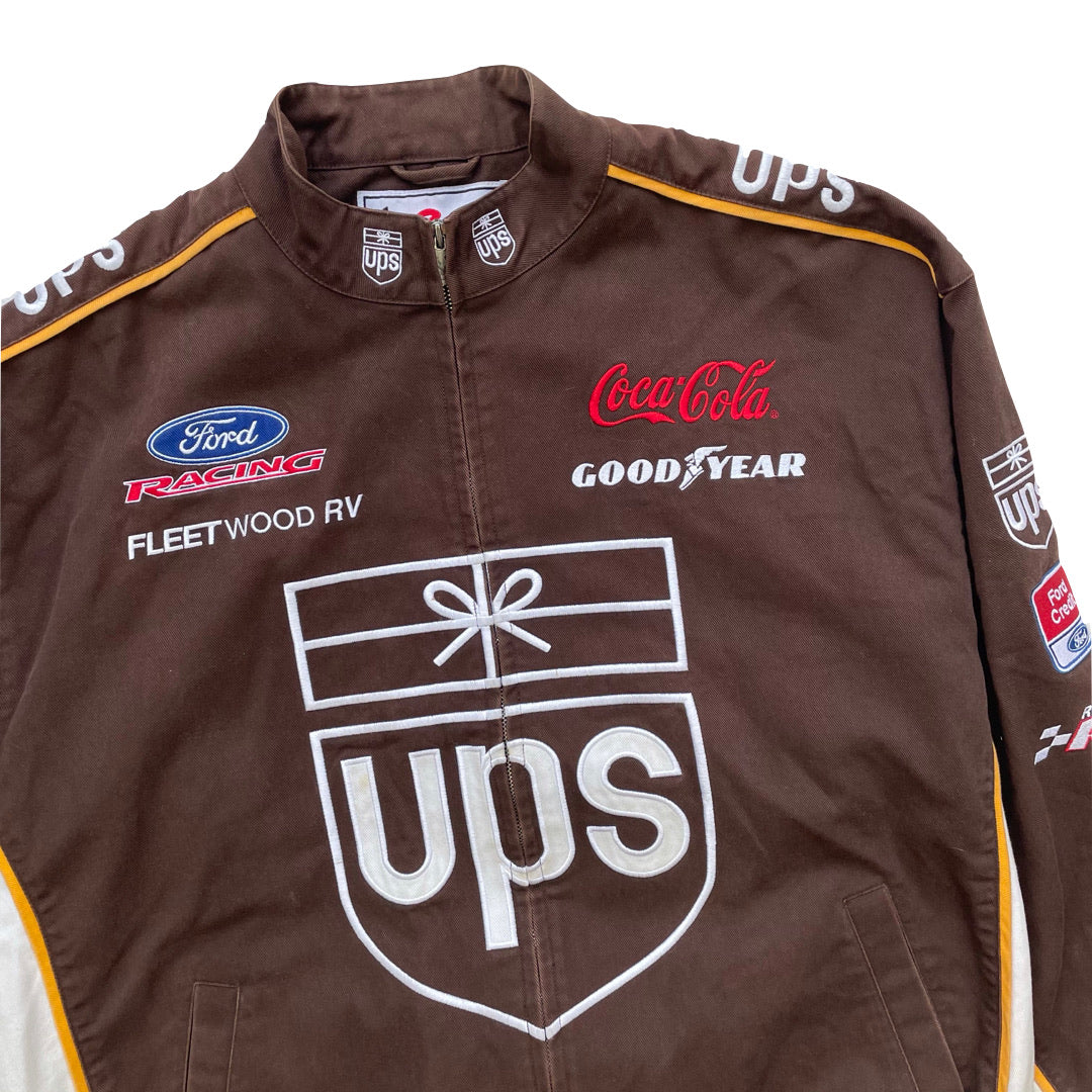 Vintage UPS Brown Nascar Racing Jacket | We Vintage